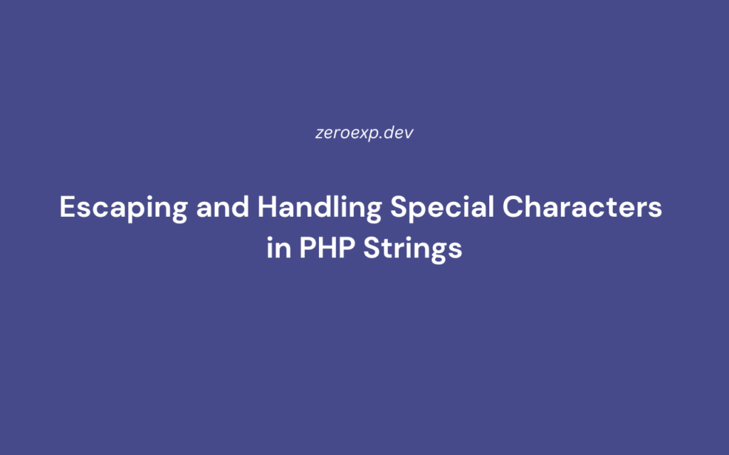 Escaping and Handling Special Characters in PHP Strings (SQL, HTML, and ... Escaping and Handling Special Characters in PHP Strings (SQL, HTML, and ...