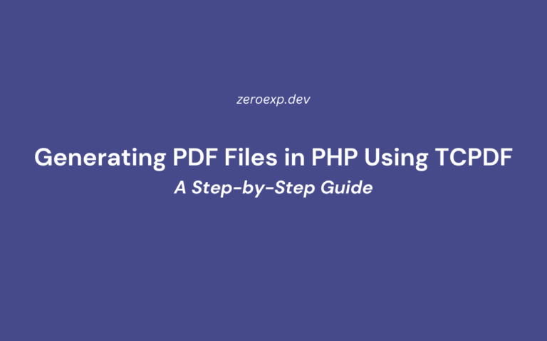 Generating PDF Files in PHP Using TCPDF: A Step-by-Step Guide - ZeroExp.Dev Generating PDF Files in PHP Using TCPDF: A Step-by-Step Guide - ZeroExp.Dev